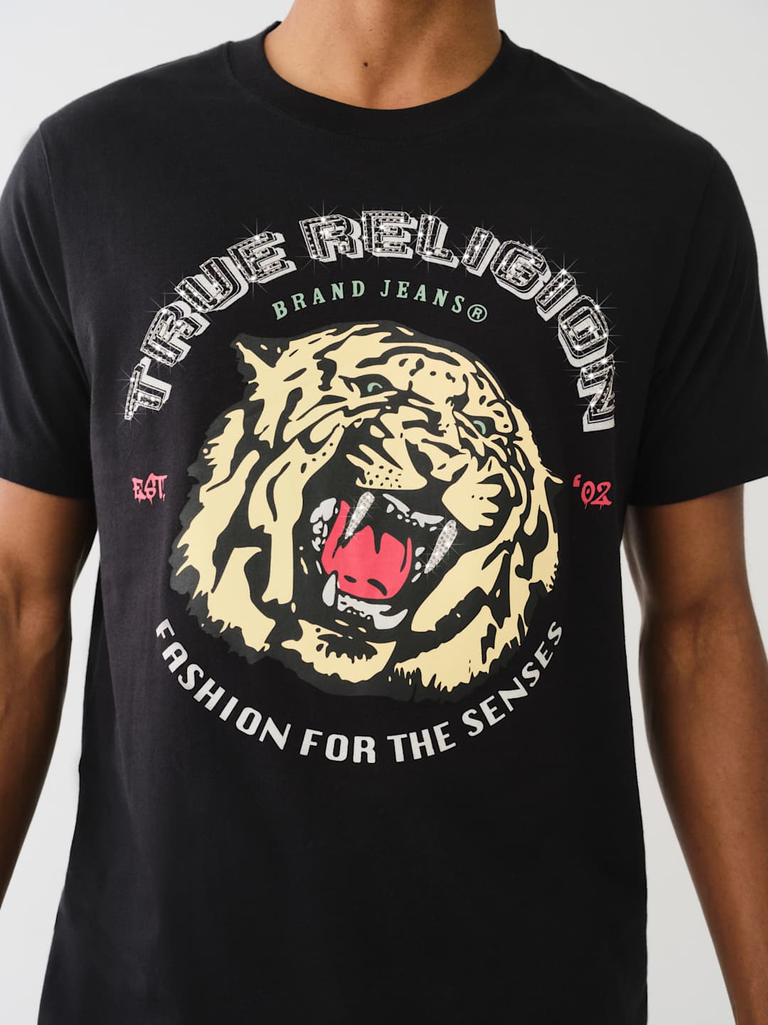 True Religion T-Shirt Tiger Face Jet Black – Colt 45